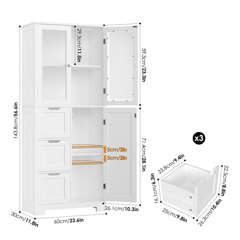25cm wide tall bathroom cabinet store