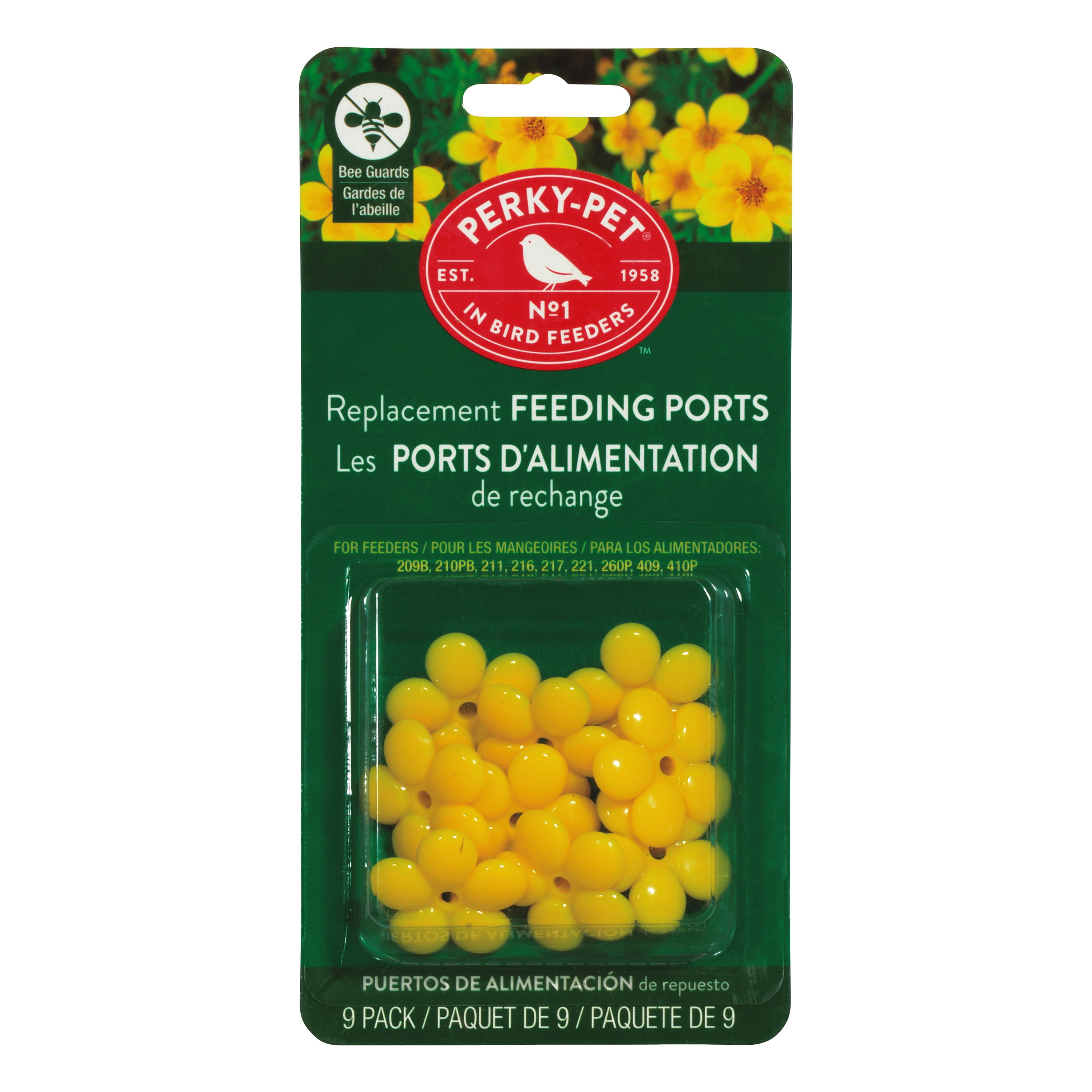 Perky-Pet Yellow Replacement Flower Feeding Ports with Bee Guards - 9 ...