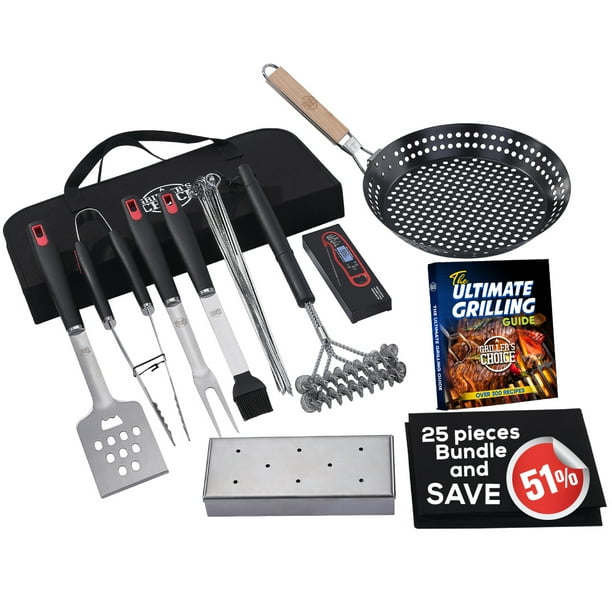 Grillers Choice - 25 Piece Grillers Set - Hand Selected Grilling Tool ...