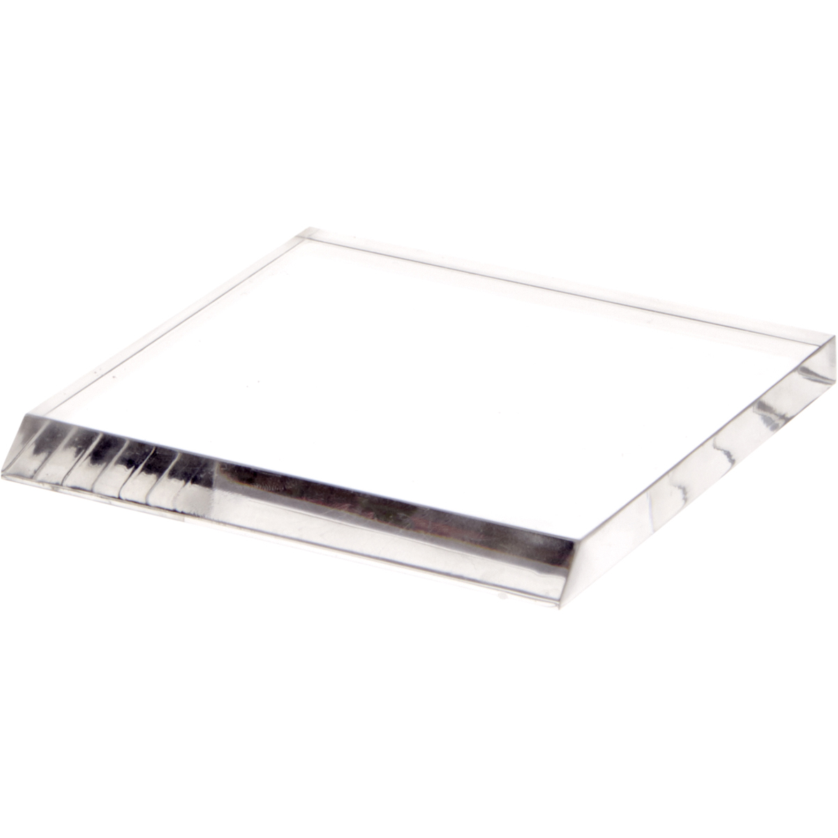 Plymor Clear Acrylic Square Display Base (Angled-Front for Label), 4" W ...