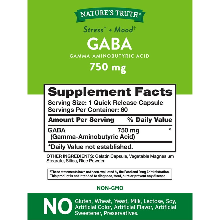 GABA 750 Mg (Gamma Aminobutyric Acid), 49% OFF