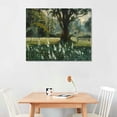 ARISTURING Green Grassland Wall Art Flower Mountain Wall Decor ...