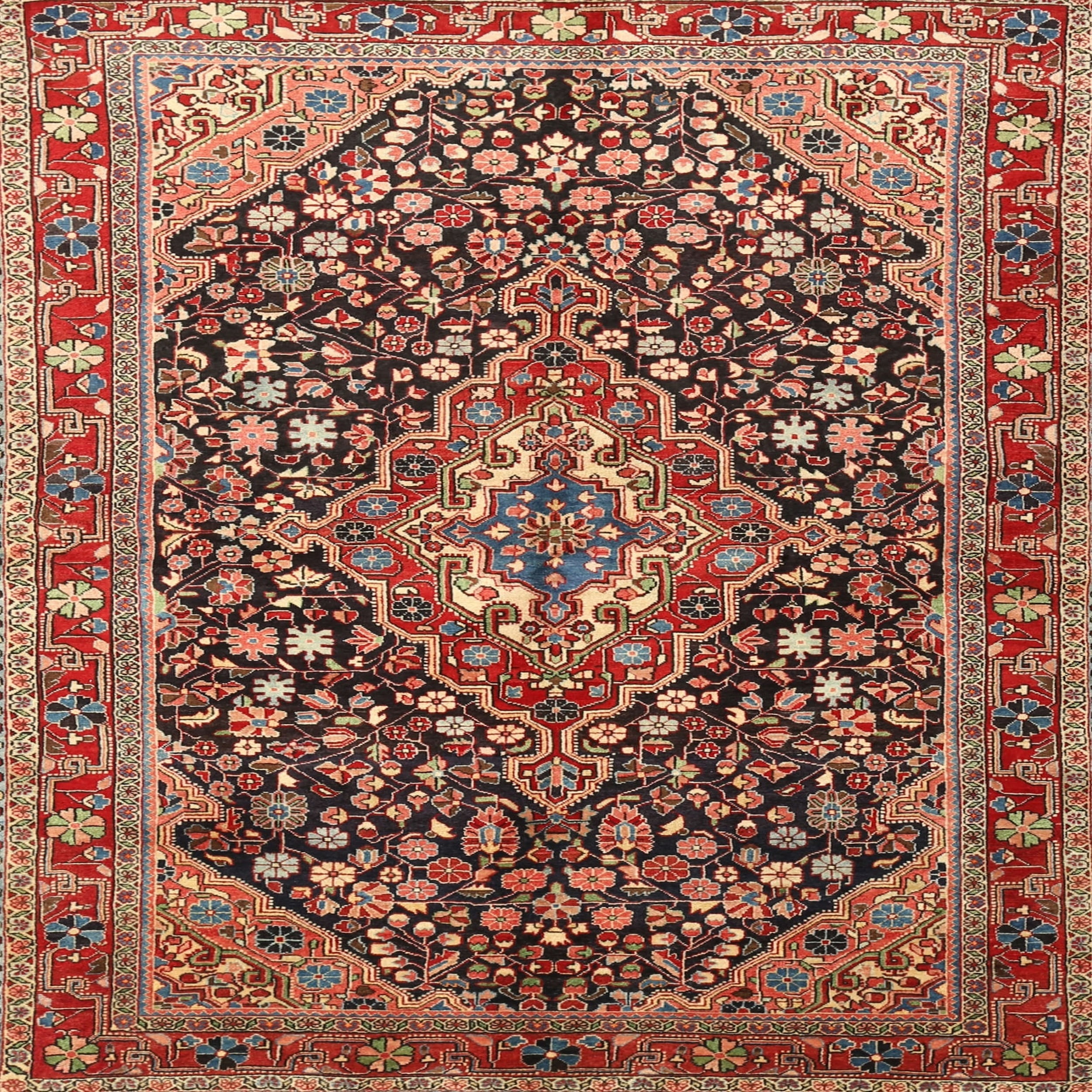 Ahgly Company Indoor Square Traditional Saffron Red Persian Area Rugs ...