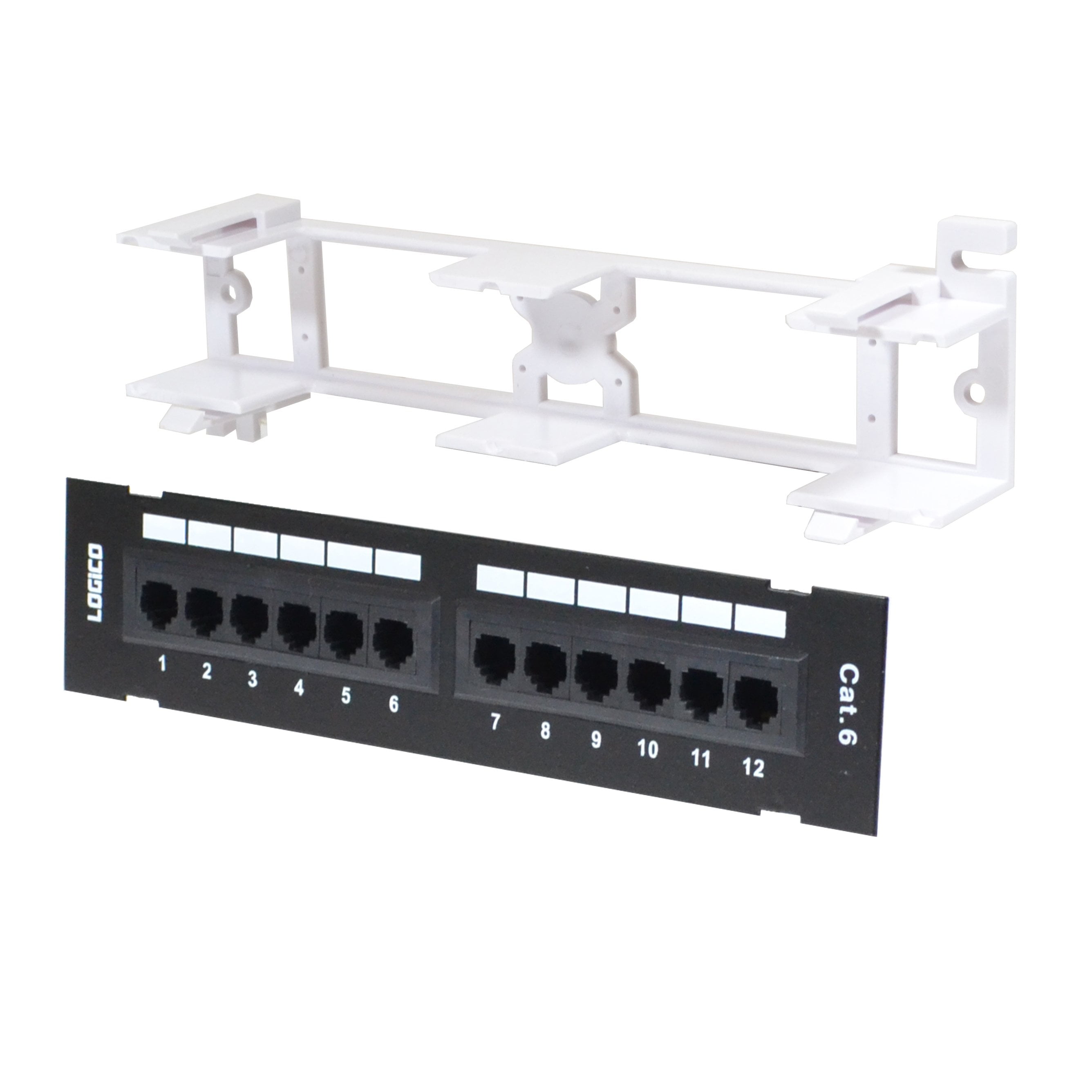 Cat6 UTP 12 Port Network mini Patch Panel 110 with surface wall mount ...