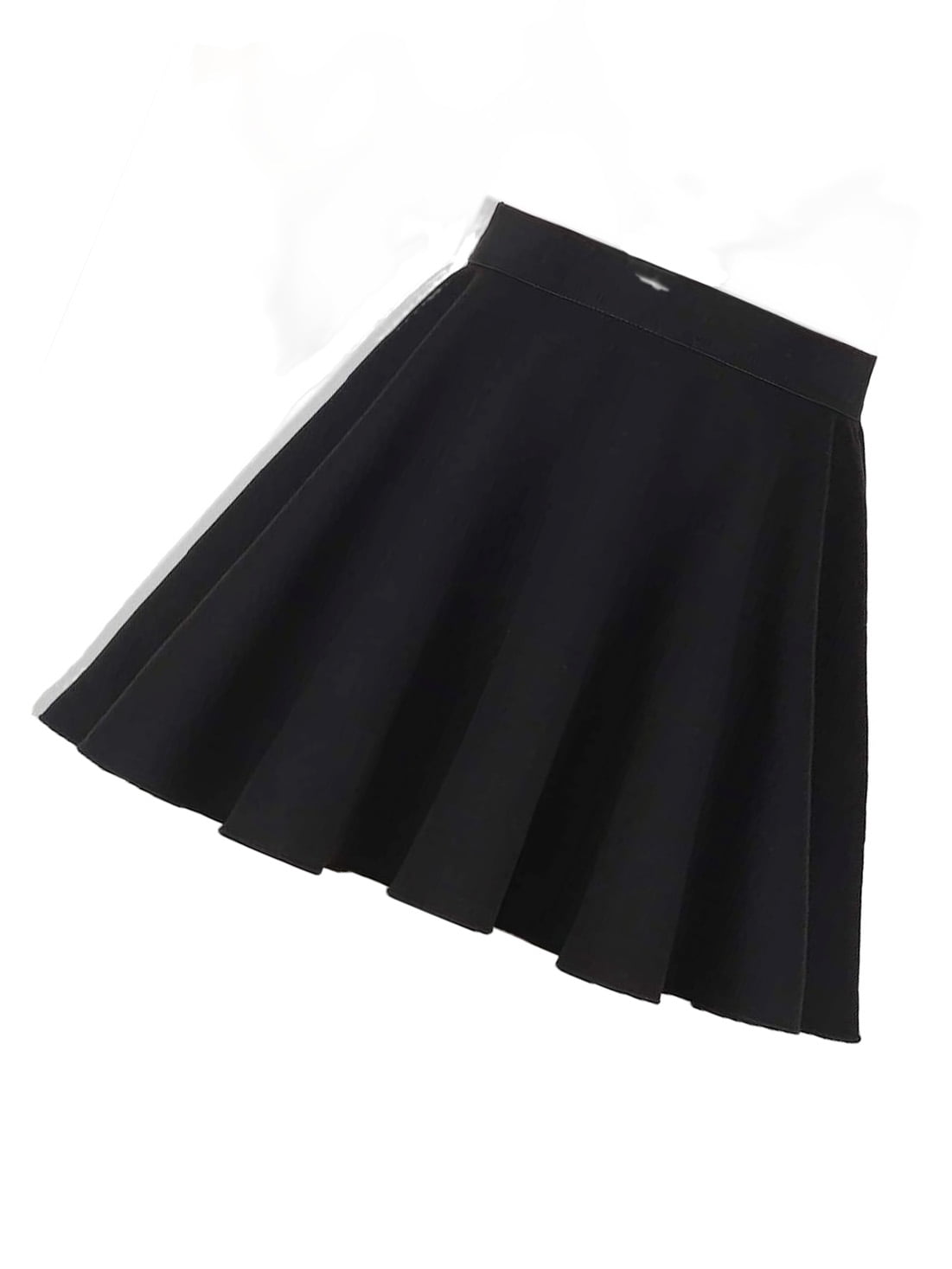 Casual Solid Flared Black Girls Skirts Girls