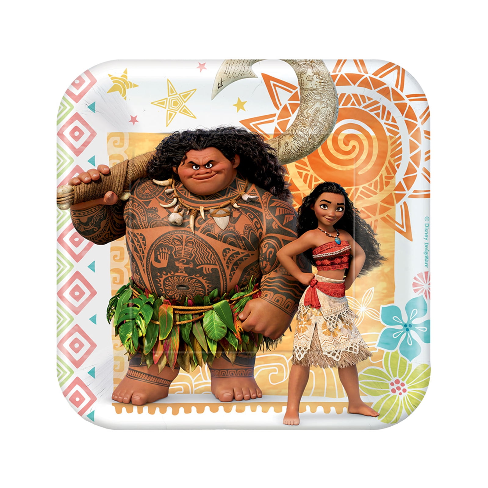 7" Moana Square Paper Party Plate, 8ct - Walmart.com