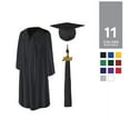 Class Act Graduation Adult Unisex Shiny Graduation Cap and Gown with Matching Tassel and Gold ...