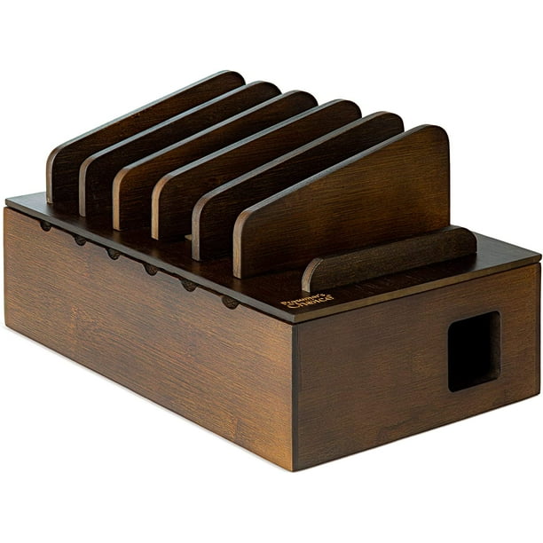 Prosumer'S Choice Natural Bamboo Charging Station Rack For Smartphones ...