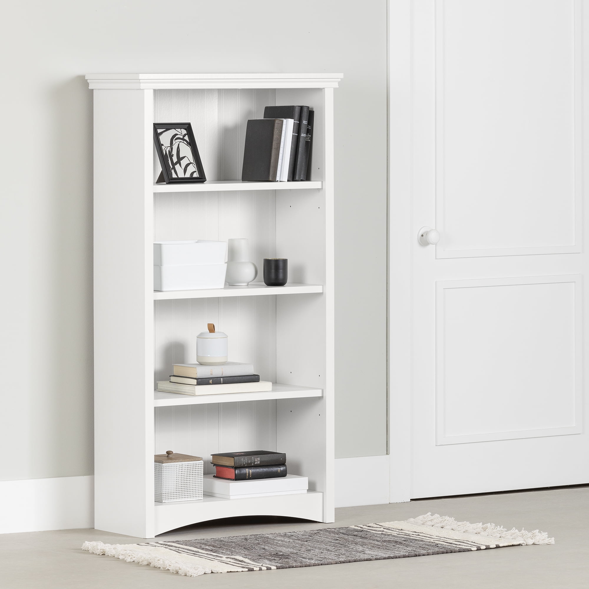 Click here for South Shore Gascony 4-Shelf Bookcase  In Pure Whit... prices