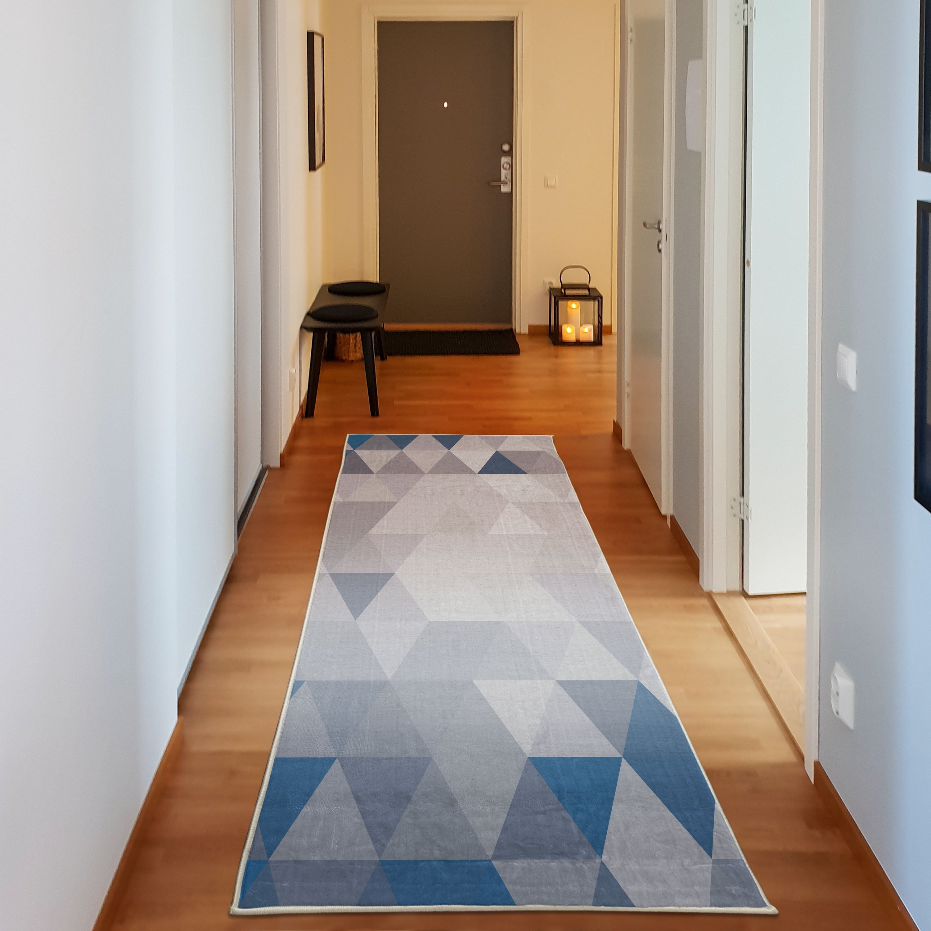 Geometric Decorative Rug, Triangle Mosaic Shapes Patterns with Abstract ...
