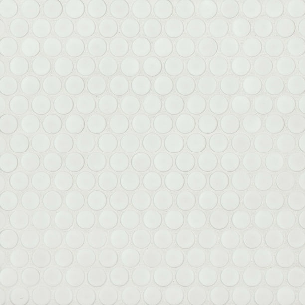 Bedrosians 360 Matte Penny Round Porcelain Mosaic Tile 12" x 12", White ...