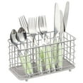 mDesign Metal Wire Kitchen Cutlery/Utensil Storage Bin, 3 Sections ...