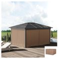 9.84' Gazebo Sidewall Set, Brown - Outdoor Replacement Curtains with ...