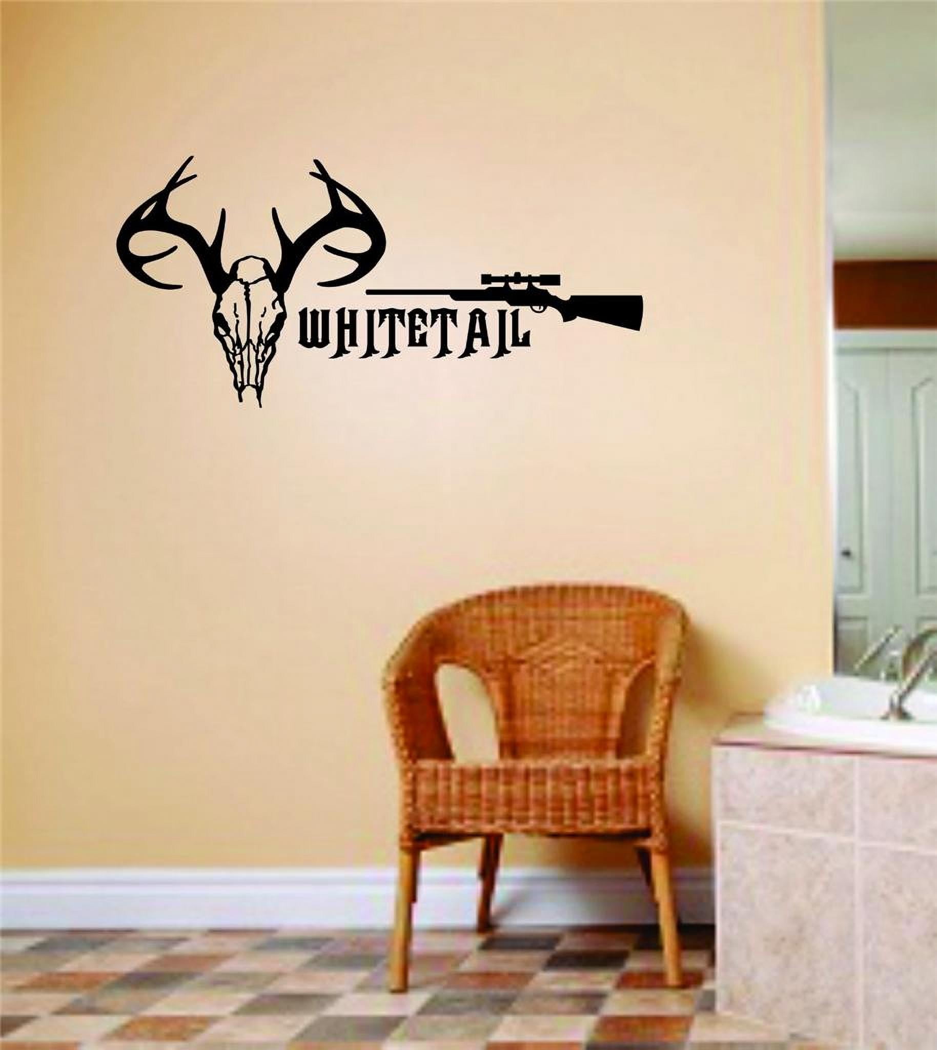 Custom Wall Decal White Tails Deer Buck Animal Hunting Hunter Man Gun ...