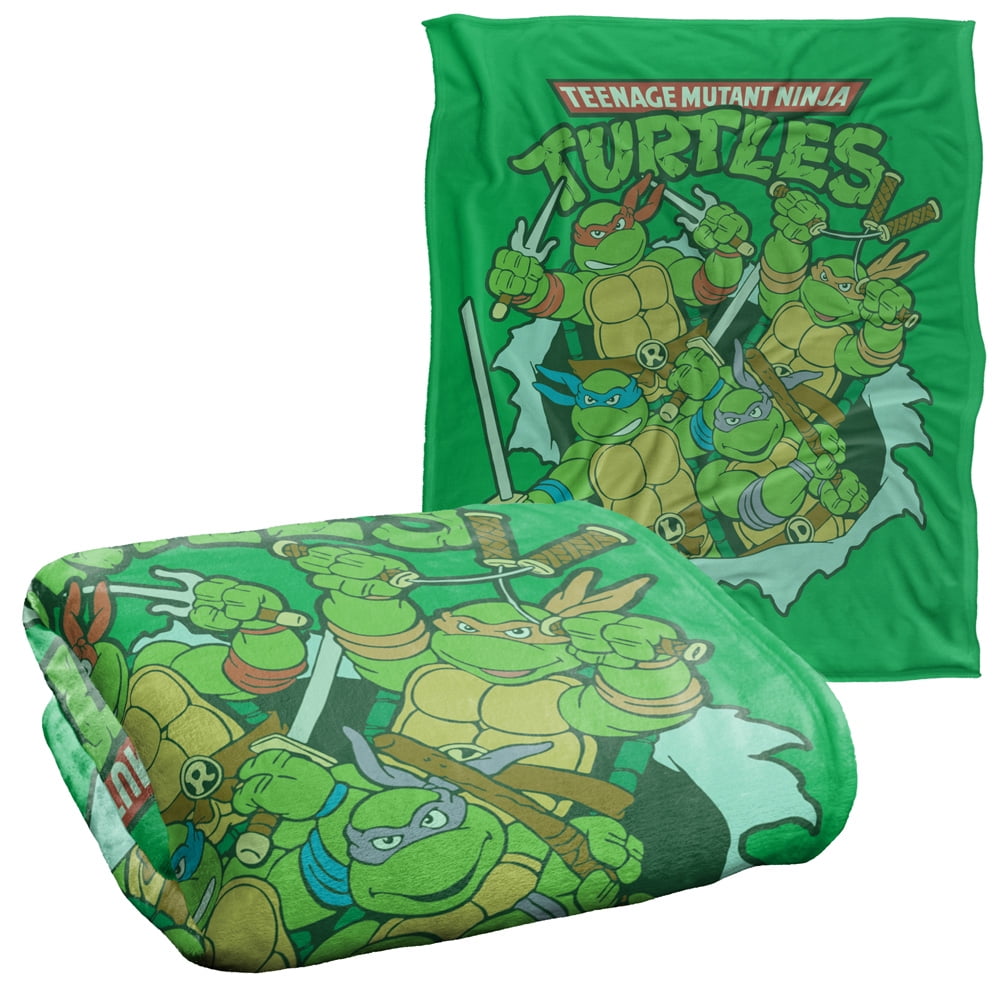TMNT Blanket, 50"x60" TMNT Group Retro Silky Touch Super Soft Throw ...