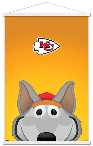NFL Kansas City Chiefs - Mascot K. C. Wolf 20 Wall Poster with Magnetic ...