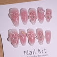 Blush flower French three-dimensional carving pure hand-worn nail art ...