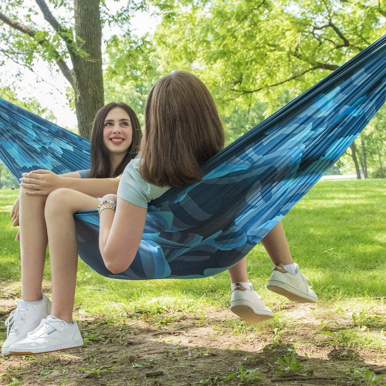 Equip Nylon 2 Person Travel Hammock - Blue Abstract Print Equip Nylon 2 Person Travel Hammock - Blue Abstract Print