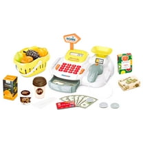 Cash Register for Kids – 30-Piece Set for Grocery Store Pretend Play ...