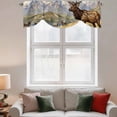 Majestic Elk Tie Up Valance Curtains Brown Wildlife Animal Rocks ...