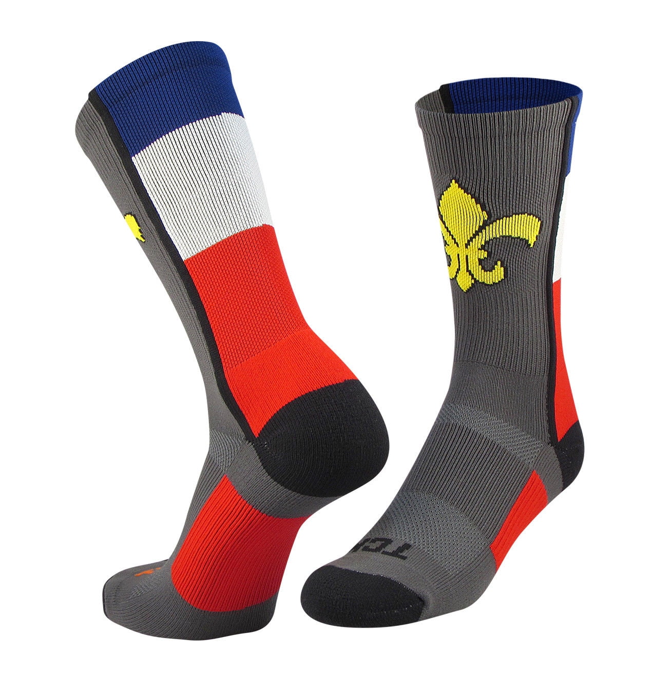 TCK Elite France Flag Royalty fleur de lis Graphite,Red,Blue,White Crew ...