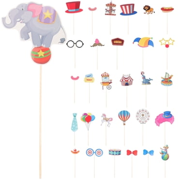 Big Dot of Happiness Carnival Step Right Up Circus Shaped Cut Outs (24 ...