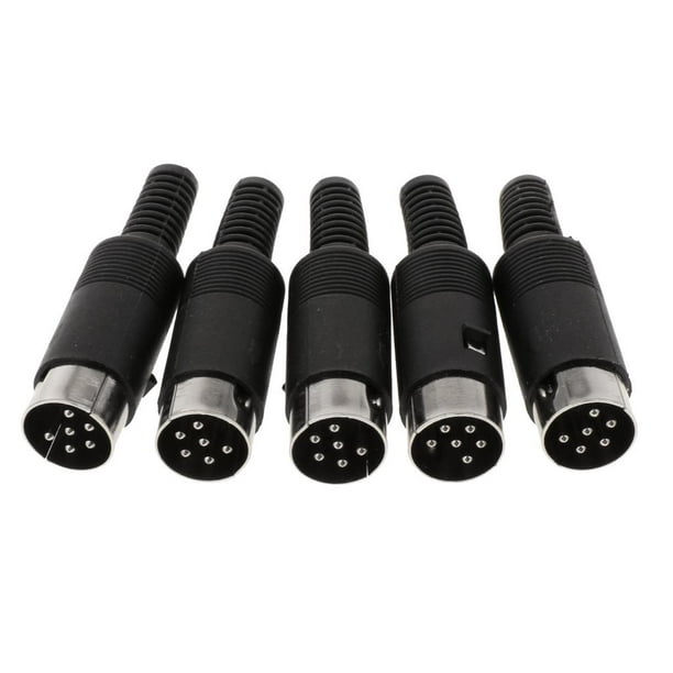 5 stk. 6 Pol DIN Cable Connector Round Connector Audio Connector Midi ...