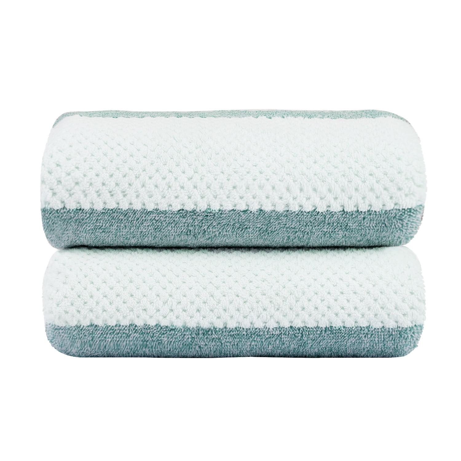 2 Pieces Bath Towel Set For Bathroom High Density Plush Fleece Ultra