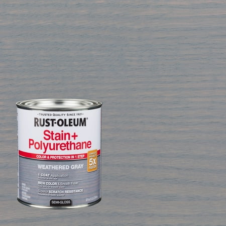 Weathered Gray, Rust-Oleum Stain + Polyurethane Semi-Gloss -330057 ...