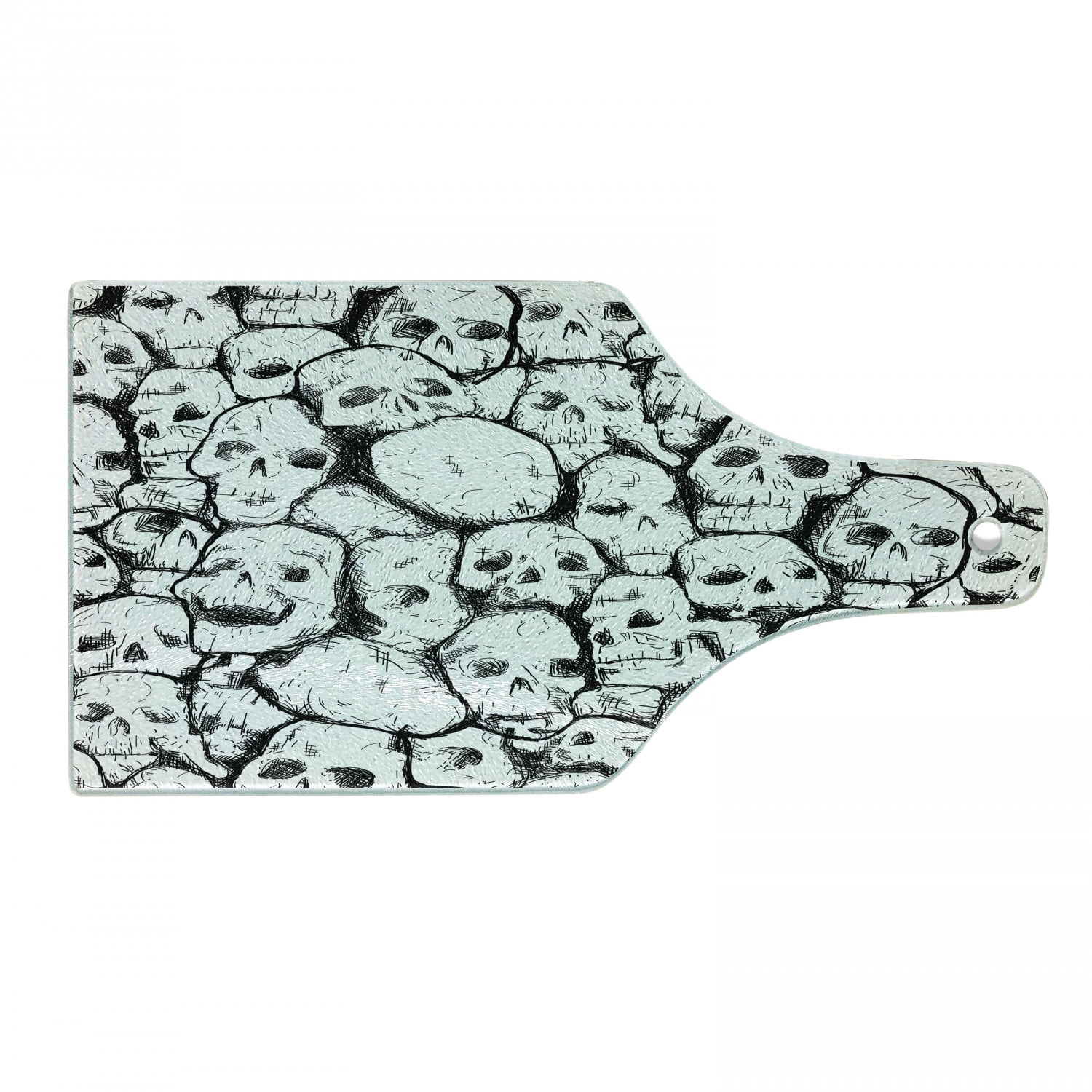 Skull Cutting Board, Conjoined Head Motifs Spooky Fossils Motley Dark ...