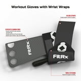 FitRx Grip Wraps, 12” Nylon Workout Gloves with Weightlifting Wrist ...