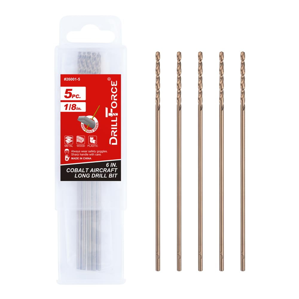 Valyriantool 1/8 In. X 6 In. Cobalt Aircraft Extension Drill Bits Set ...