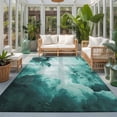 4'x6' Area Rugs, Teal Green Ombre Clouds Indoor Outdoor Area Rug for ...