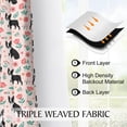 Boston Terrier and Floral Pink Pattern Blackout Curtains,Triple Weaved ...