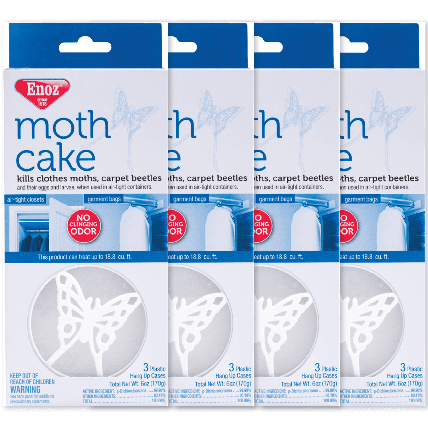 Enoz Moth Cake, Hanging Moth and Carpet Beetle Killer, 2 oz Cakes, 12 ...