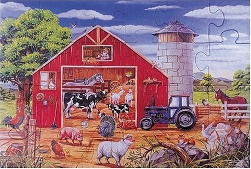 24-piece Deluxe Animals In The Barn Cardboard Floor Puzzle, melissa and ...