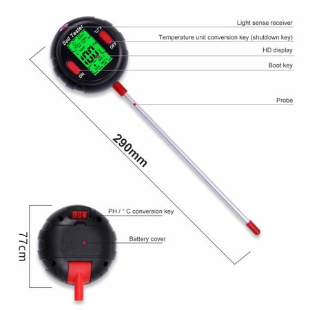 5 in 1 Soil Tester soil tester for garden Mini LCD Soil Moisture PH ...