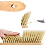 VONTER Hand Broom Soft Bristles Natural Small Dusting Brush Wooden ...