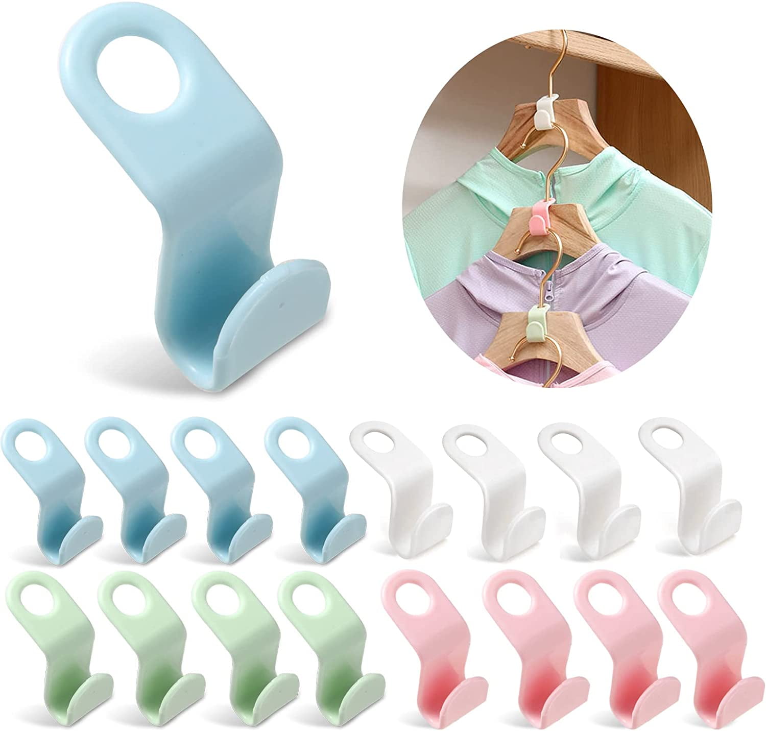 Clothes Hanger Connector Hooks, Plastic Mini Multi-Layer Cascading ...