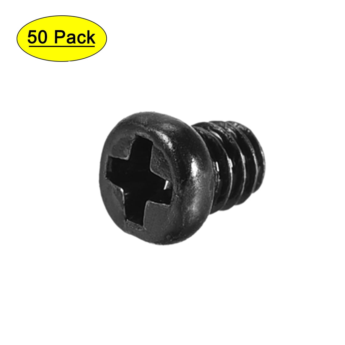 Uxcell M2x3mm Computer Screw Fastener 2.8mm Dia Screw Head Black 50 ...