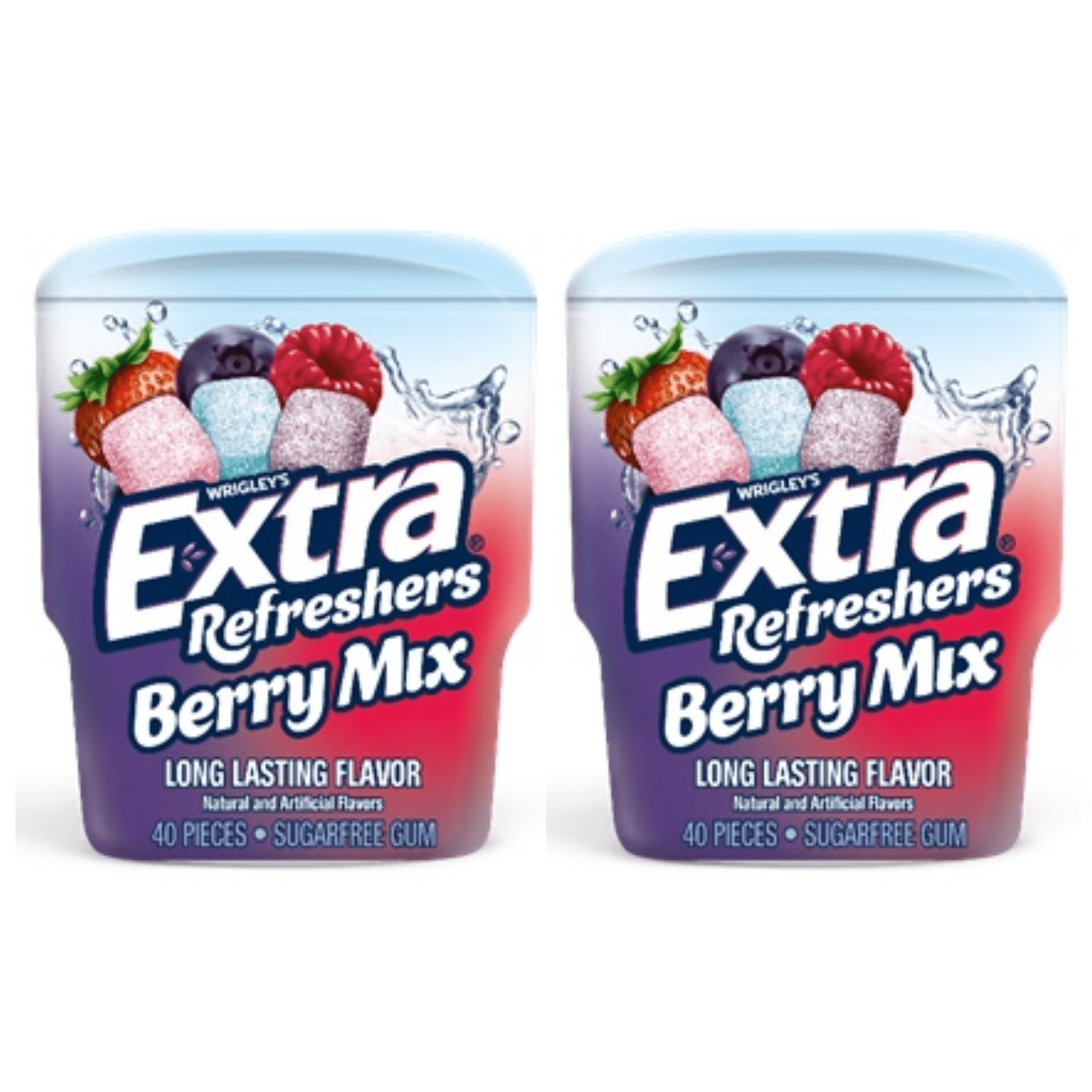 EXTRA Refreshers Berry Mix Chewing Gum, 40 Pieces Each (Pack of 2 ...