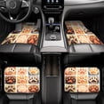 4-Piece Car Floor Mats Set, Paws Plaid Crystal Velvet Automotive Front ...