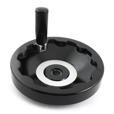 18mmx200mm Round Black Plastic Handwheel Hand Wheel W Revolving Handle ...