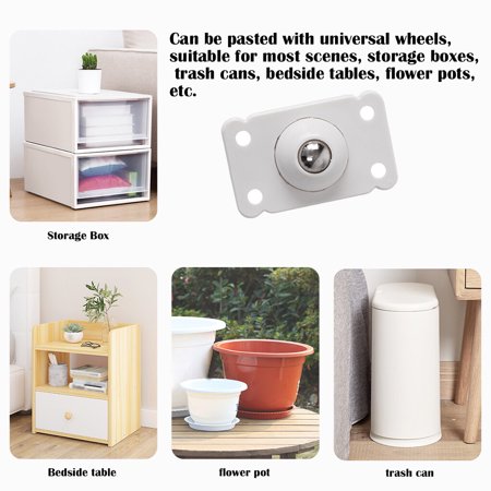 wolftale 4 Pieces Universal Wheel Self Adhesive Home Load-bearing Steel ...