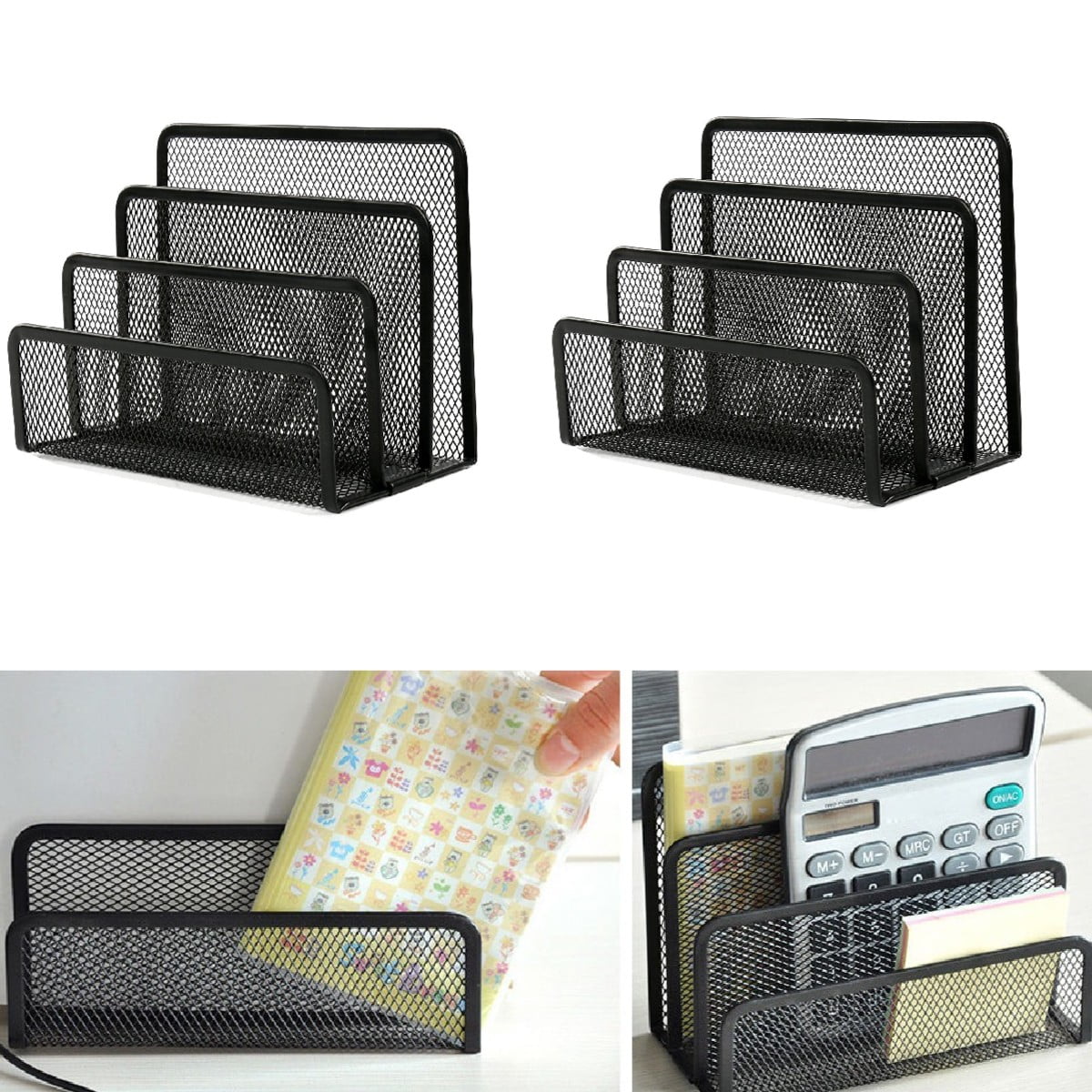 Bomutovy Desk Mail Organizer Small File Letter Holder Metal Mesh ...
