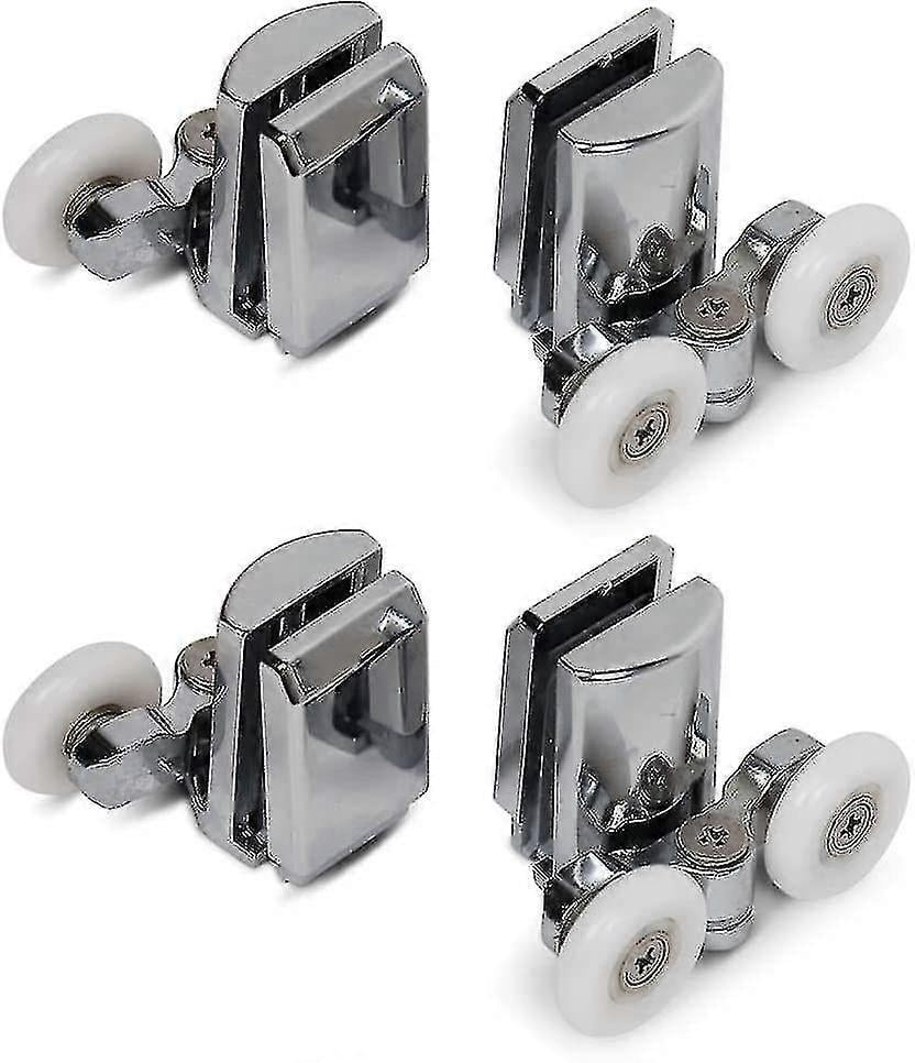 Bathroom Shower Room Rollers, 2 Upper Wheels, 2 Lower Wheels, Anti-rust ...