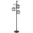 Kelsey 3-Light Dual Square Floor Lamp with Vintage Amber LED Bulbs by ...