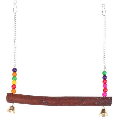 IGUOHAO Large Bird Swing Natural Wooden Parrot Hanging Standing Toy ...