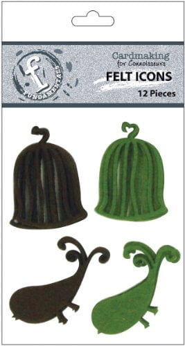 Felt Icons 12/Pkg-Birds & Birdcages/Chocolate & Green - Walmart.com