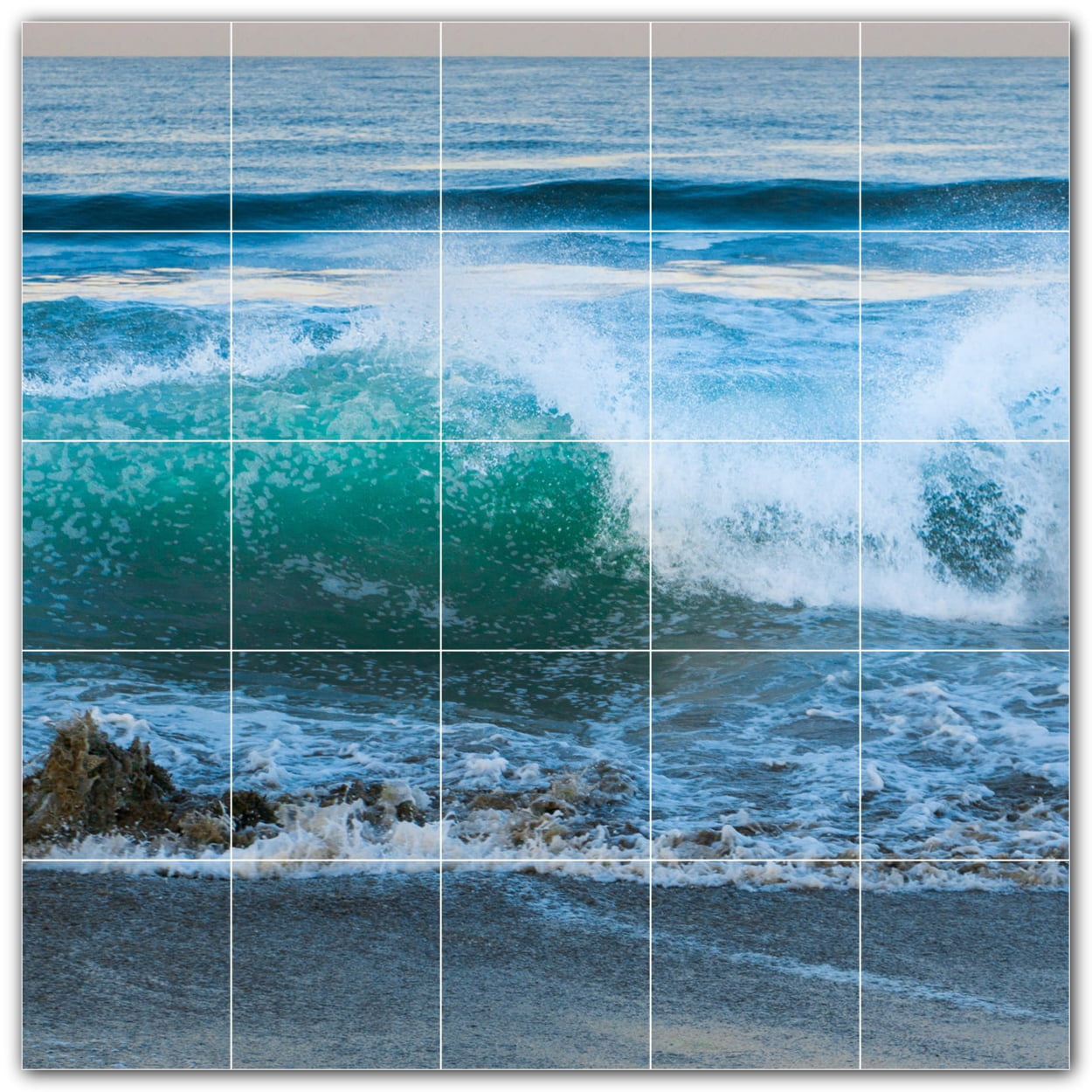 Picture-Tiles.com: Waves Ceramic Tile Wall Mural WAL501154-55XL. 60"W x ...